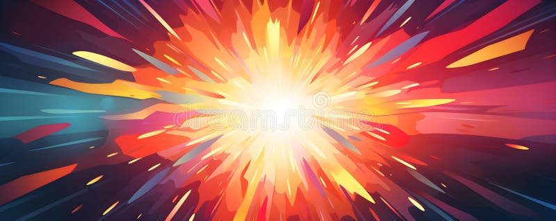 Dynamic Graphic Art: Vibrant Cartoon Explosion with Manga-Style ...