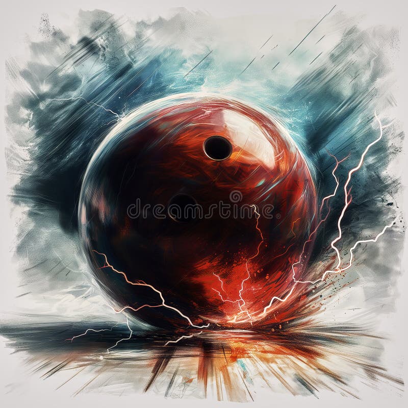 Dynamic Graphic of a Bowling Ball Creating Sparks upon Impact with the ...