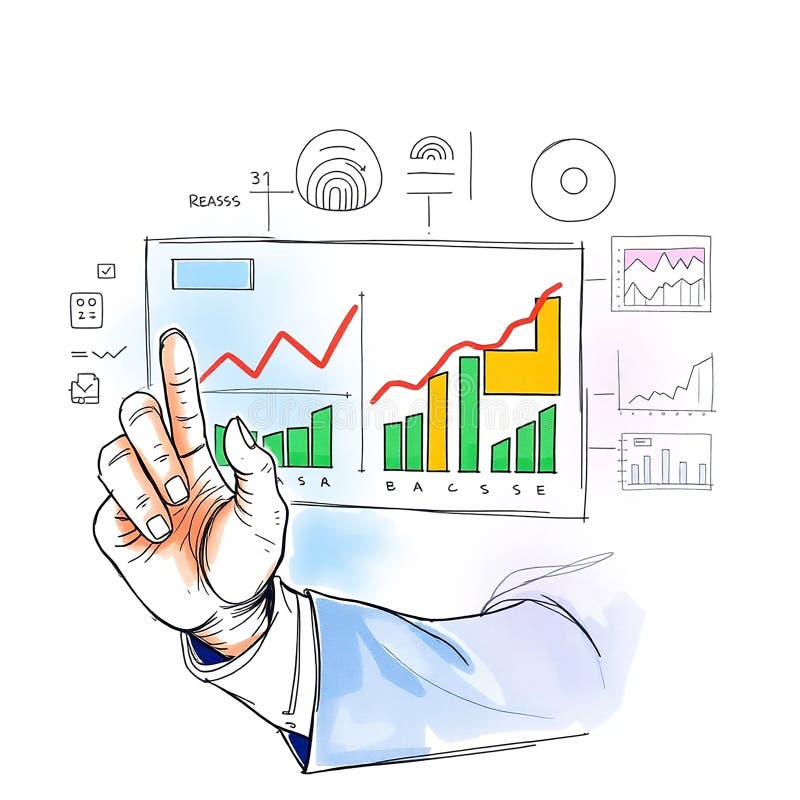 Financial Insights and Analysis Stock Illustration - Illustration of ...