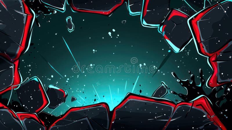 A Dynamic Graphic Depicting a Shattered Wall with Vibrant Colors and an ...