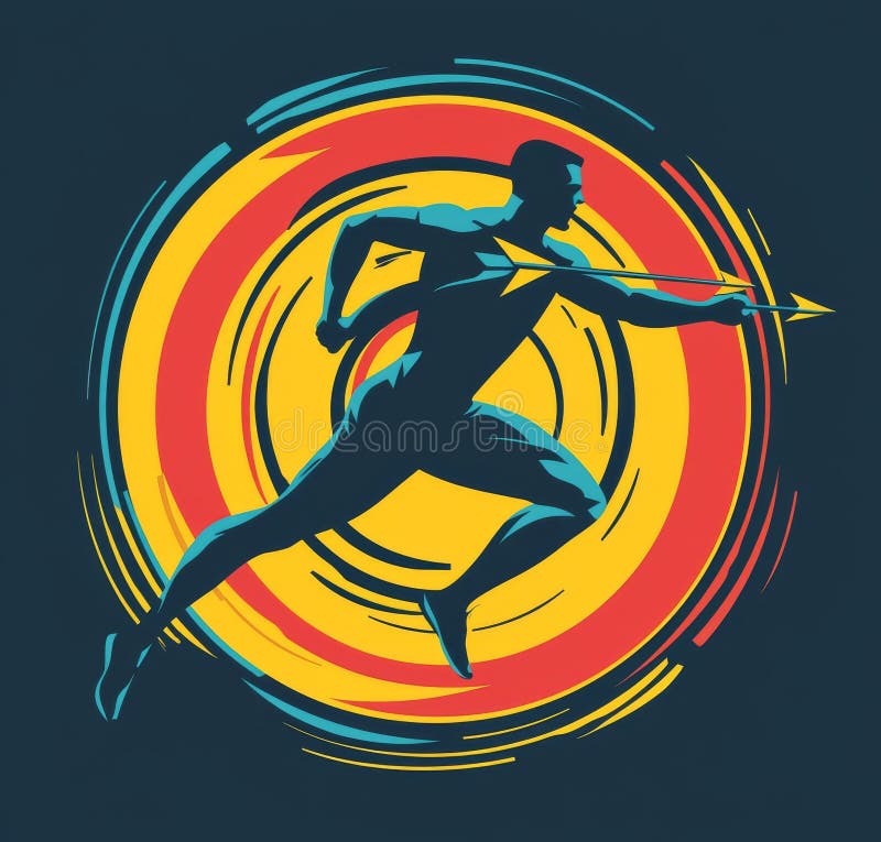 Dynamic Graphic of a Runner with an Arrow Showcasing Speed and Focus ...