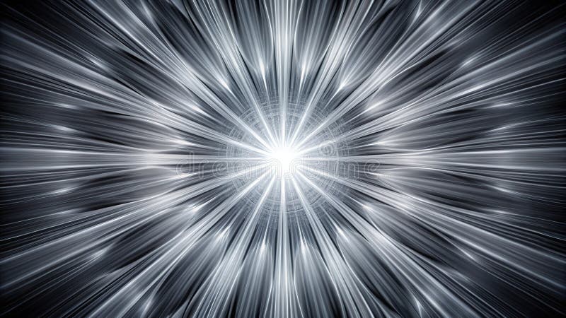 Dynamic Grayscale Radiating Lines and Shapes Abstract Background a ...