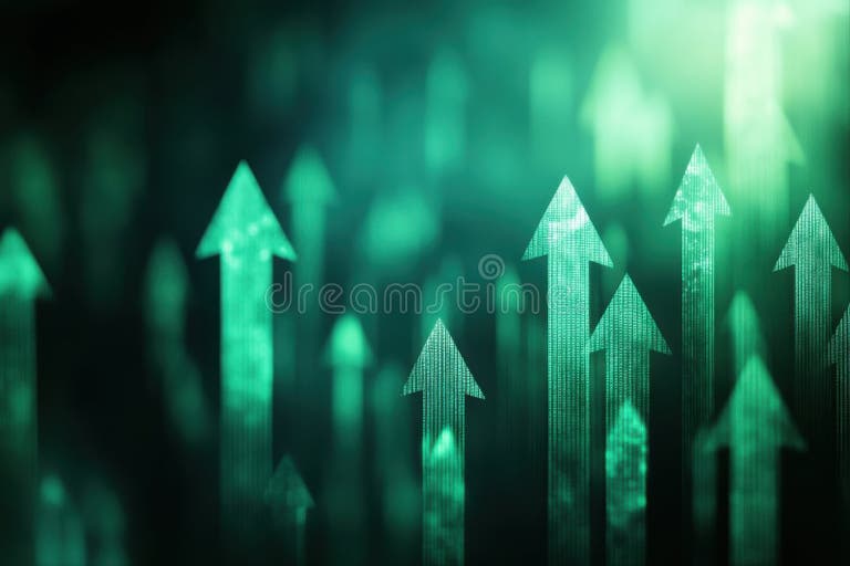 Dynamic Green Arrow Growth Indicators in Digital Environment Stock ...