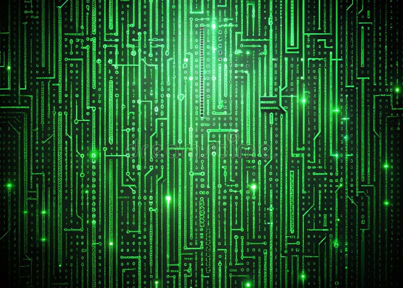 Dynamic Green and Black Digital Rain Matrix Pattern an Abstract Visual ...
