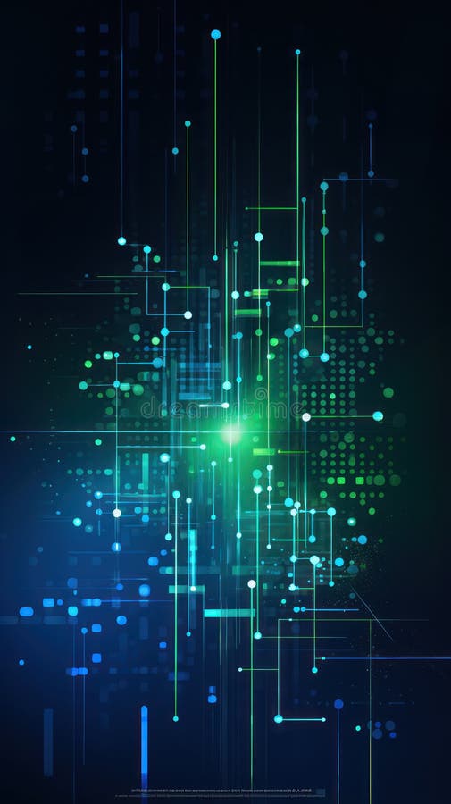A Dynamic Green and Blue Background in Digital Technology Stock ...