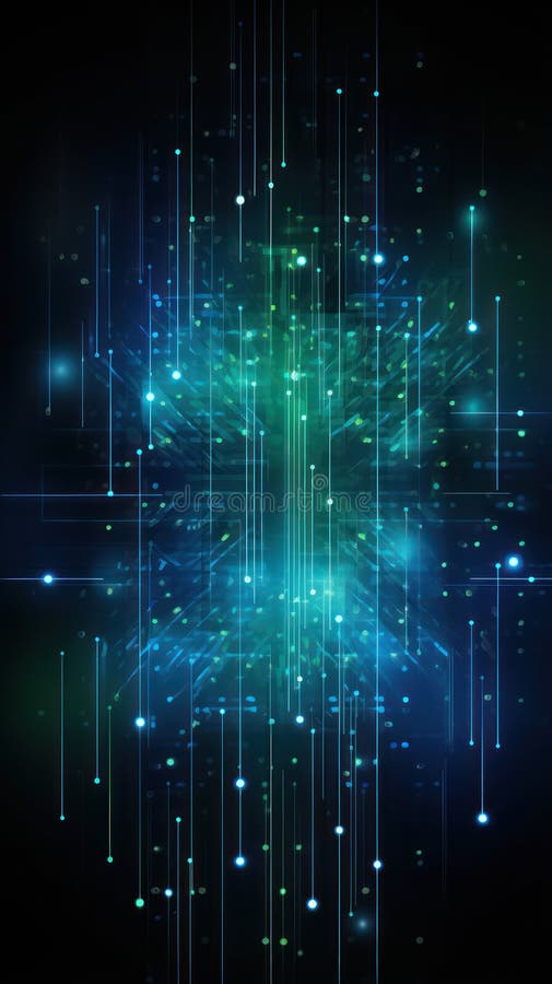 A Dynamic Green and Blue Background in Digital Technology Stock ...