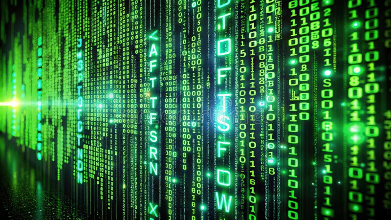 Dynamic Green Code Stream Double Exposure a Futuristic Visual Symphony of Data Flow and Motion ...