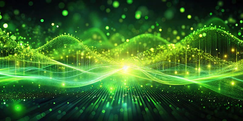 Dynamic Green Digital Data Stream Background a Futuristic Visualization ...
