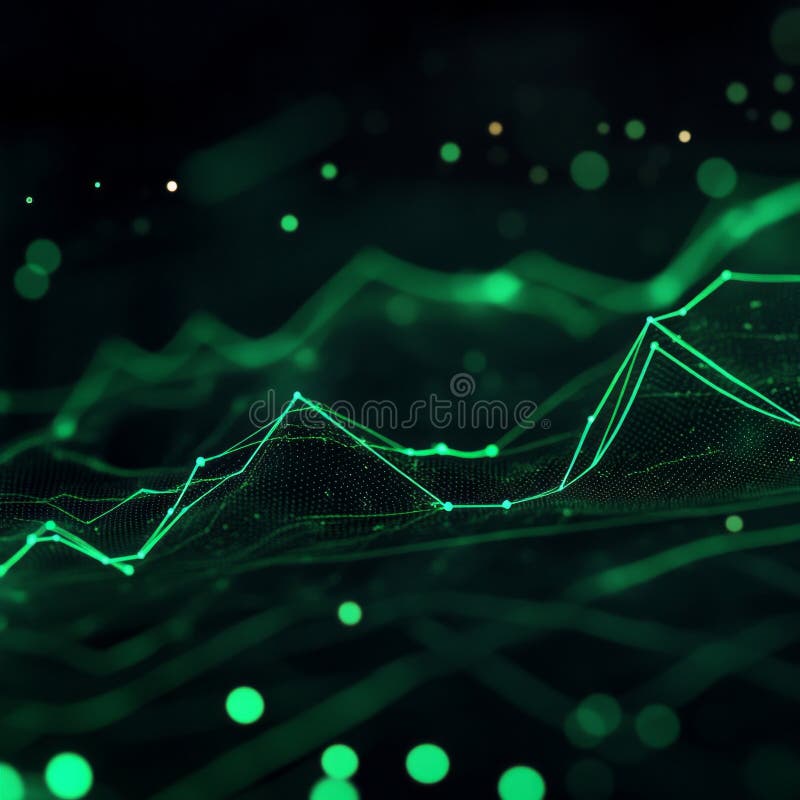 Abstract Digital Network Connecting Glowing Points Structure ...