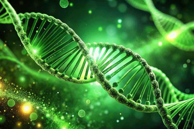 Dynamic Green DNA Helix a Captivating Visual Representation of Genetic ...