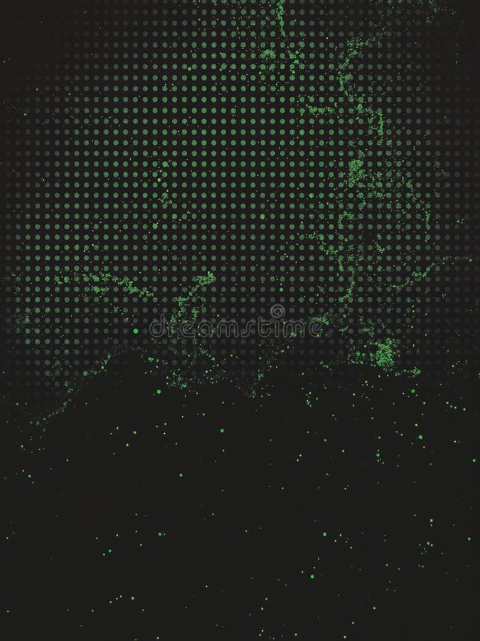 Dynamic Green Dotted Pattern with Textured Black Background Stock ...
