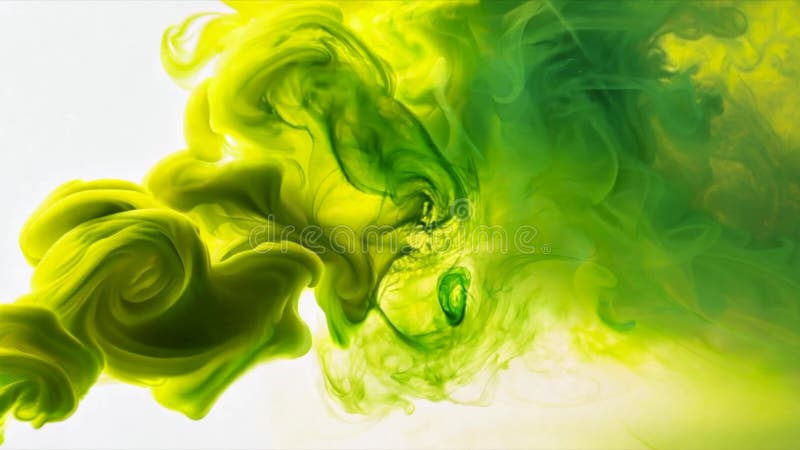 Dynamic Green Loop Ink Watercolor Fluid Droplets Gradient Blur Natural ...