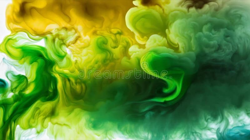 Dynamic Green Loop Ink Watercolor Fluid Droplets Gradient Blur Natural ...