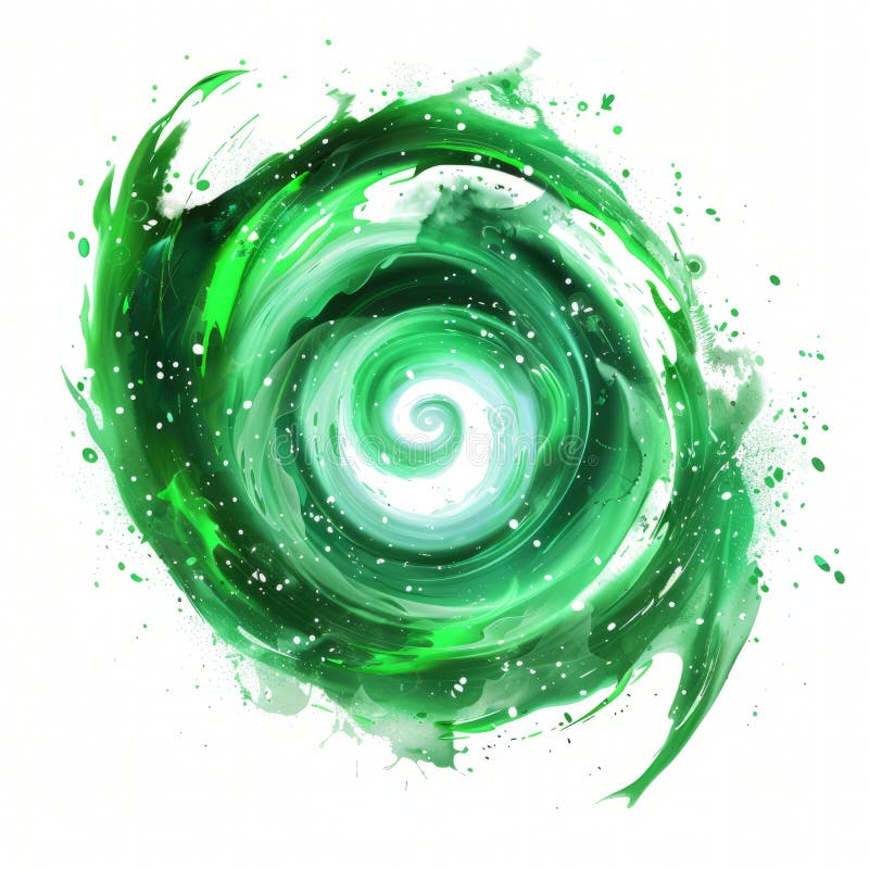 Dynamic Green Magical Whirlwind, Representing a Powerful Enchantment ...