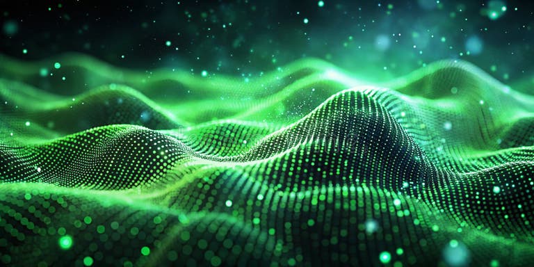 Dynamic Green Particle Wave a Captivating Visual Representation of ...