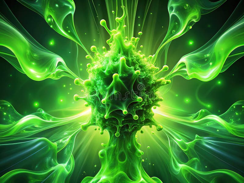 Dynamic Green Plasma Loop Animation 4K Vertical Flowing Abstract ...