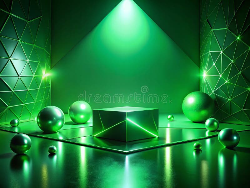 Dynamic Green Shapes Abstract Backlit Photography Captures Modern ...