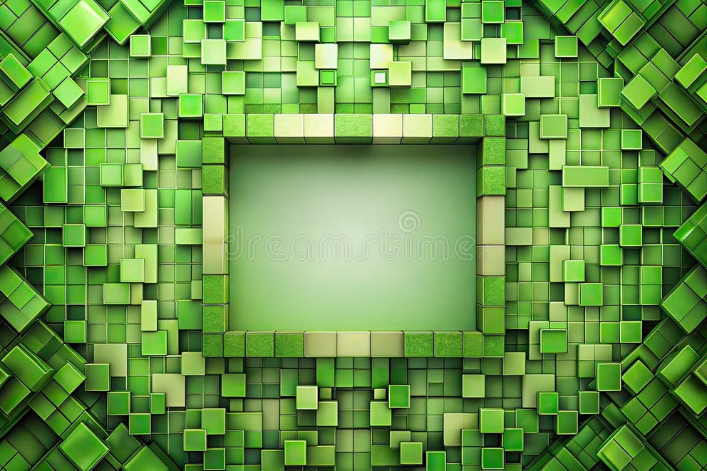 Dynamic Green Square Pattern Background a Modern Geometric Design for ...