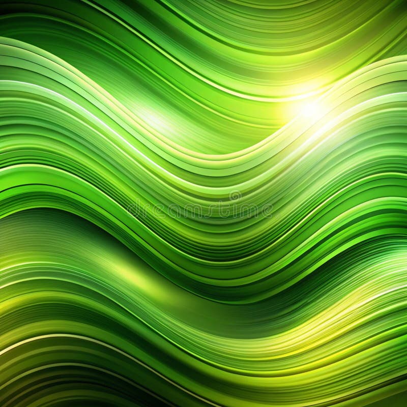 A Green Abstract Wave Background Stock Illustration - Illustration of ...