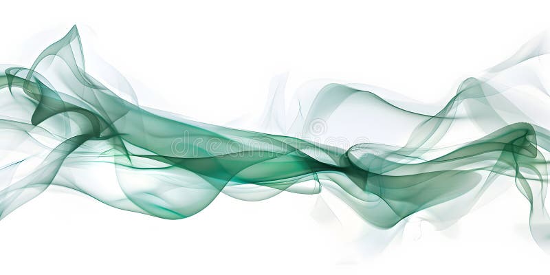 An Abstract Green Wave Pattern Displayed on a White Background Stock ...