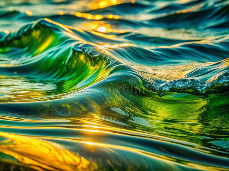 Dynamic Green and Yellow Water Wave Pattern a Captivating Abstract ...