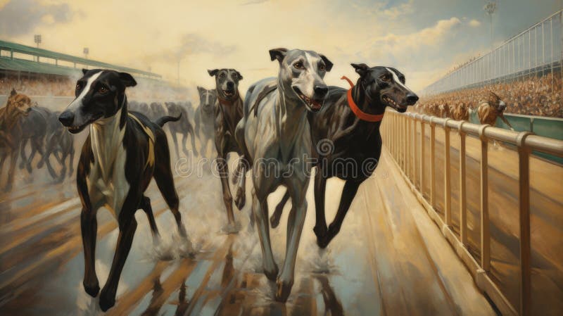 Dynamic Greyhound Dash: Striking Artwork Capturing the Thrills of ...