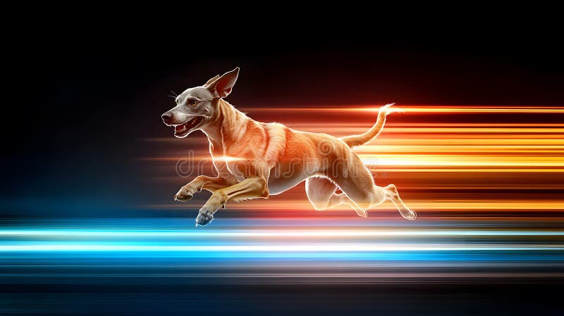 Dynamic Greyhound Running Swiftly with Motion Blur Effects, Showcasing ...