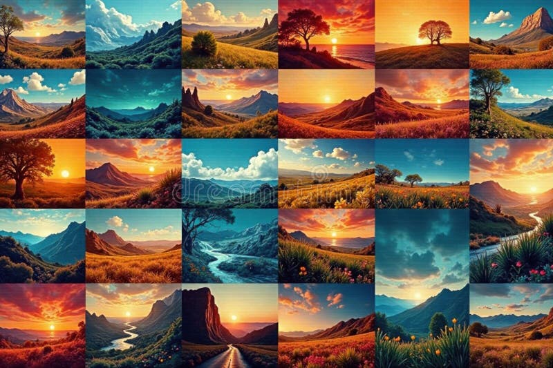 Dynamic Grid of Assorted Rectangles and Squares with Diverse Landscape ...