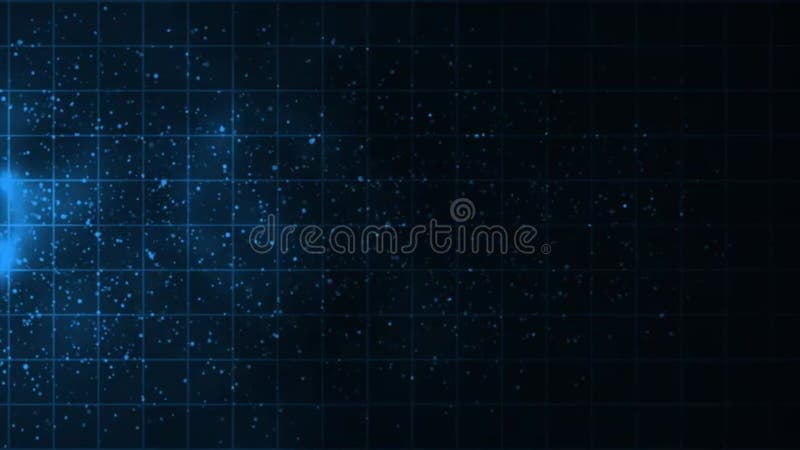 Animated Digital Particle Grid with Flickering Blue Lights and ...