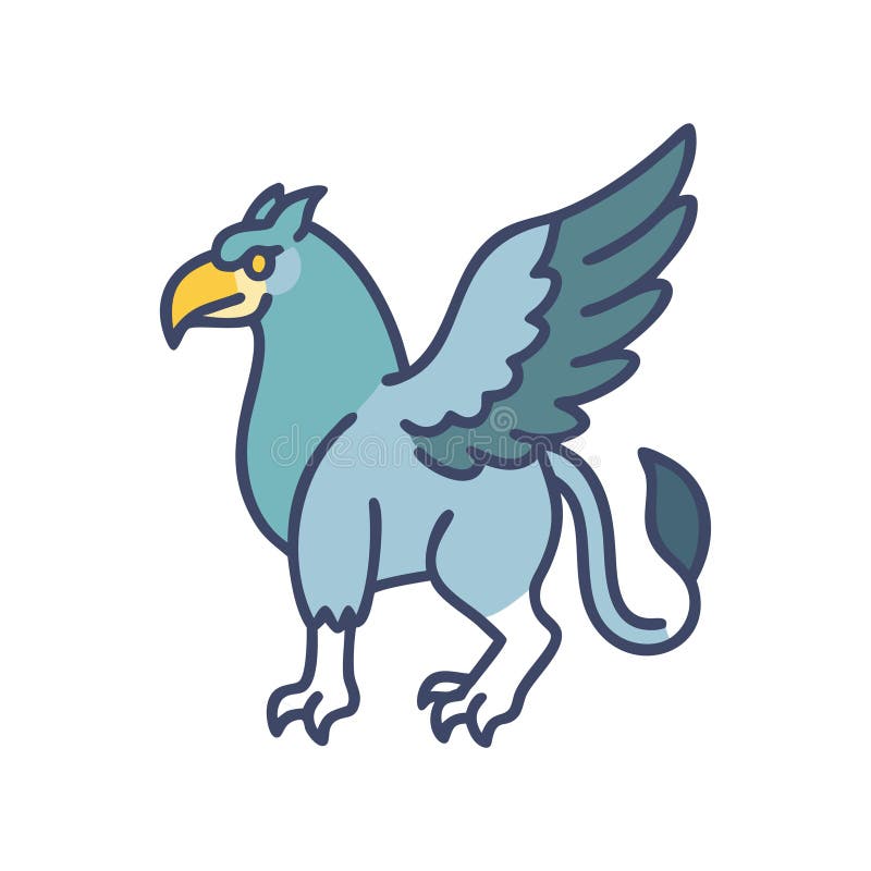 Dynamic Griffin Icon for Fantasy Stock Illustration - Illustration of ...