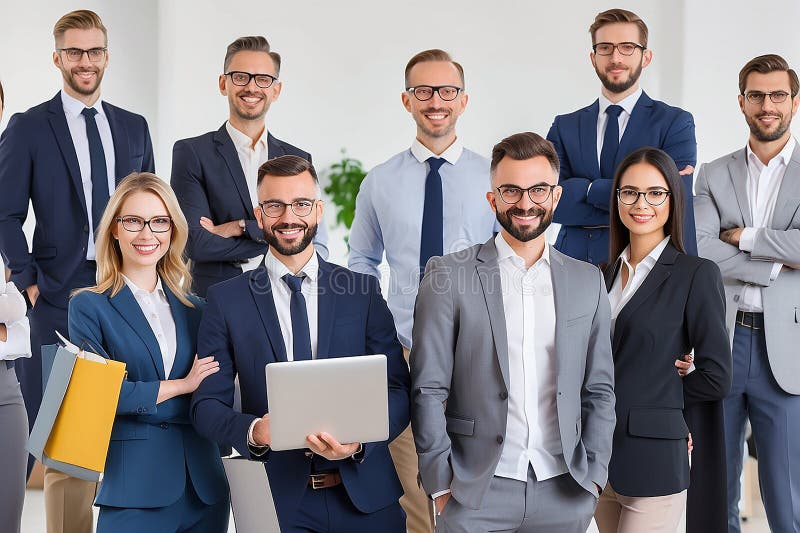 Dynamic Group of Marketing Experts Working Together in Modern Office ...