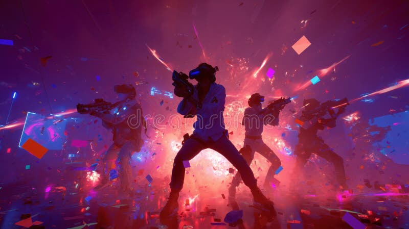 Virtual Reality Combat Arena Generative AI Stock Illustration ...