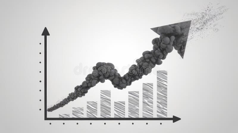 Dynamic Growth Chart with an Explosive Upward Trend, Featuring Abstract ...