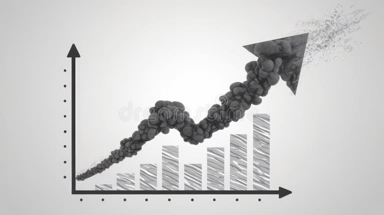 Dynamic Growth Chart with an Explosive Upward Trend, Featuring Abstract ...
