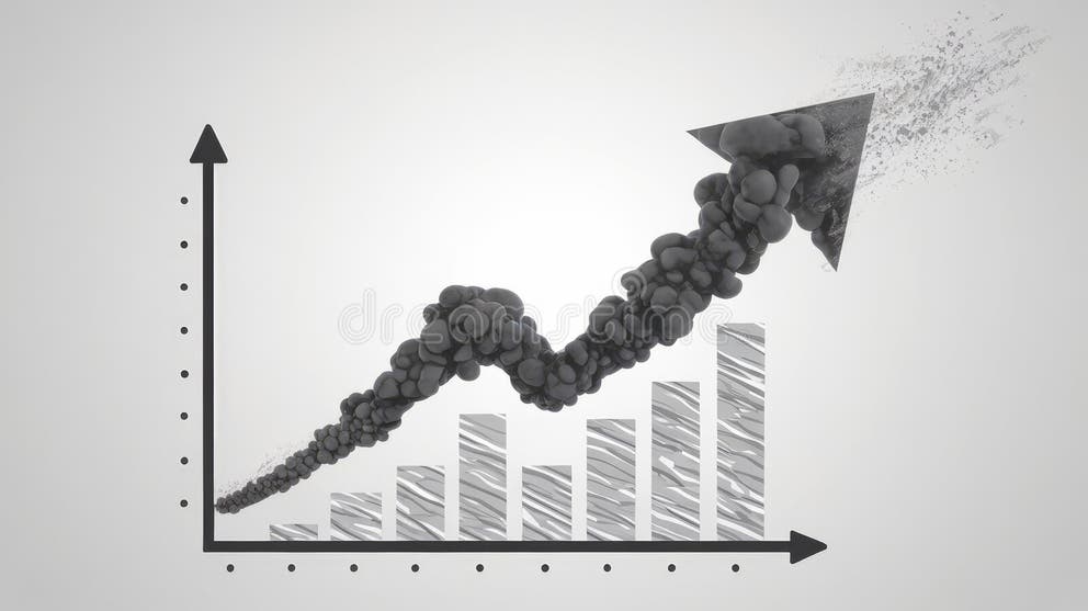 Dynamic Growth Chart with an Explosive Upward Trend, Featuring Abstract ...