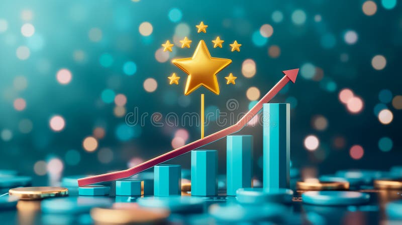 Dynamic Growth Chart that Features a Vibrant Star and Bokeh Background ...