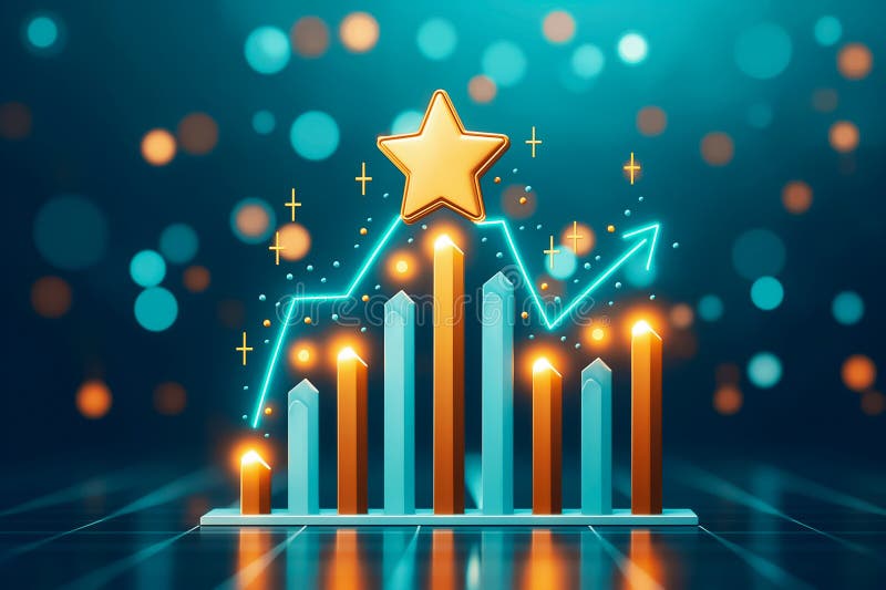 Dynamic Growth Chart that Features a Vibrant Star and Bokeh Background ...
