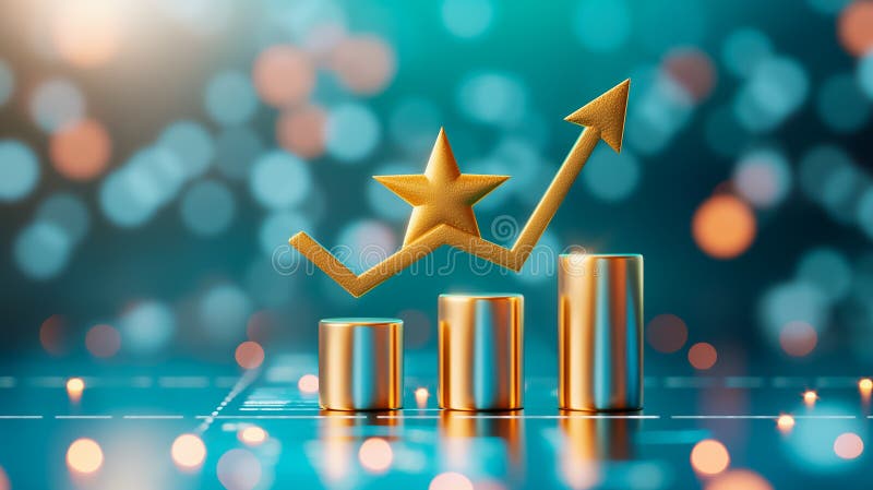 Dynamic Growth Chart that Features a Vibrant Star and Bokeh Background ...