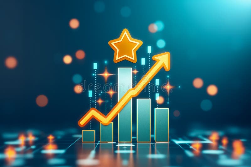 Dynamic Growth Chart that Features a Vibrant Star and Bokeh Background ...