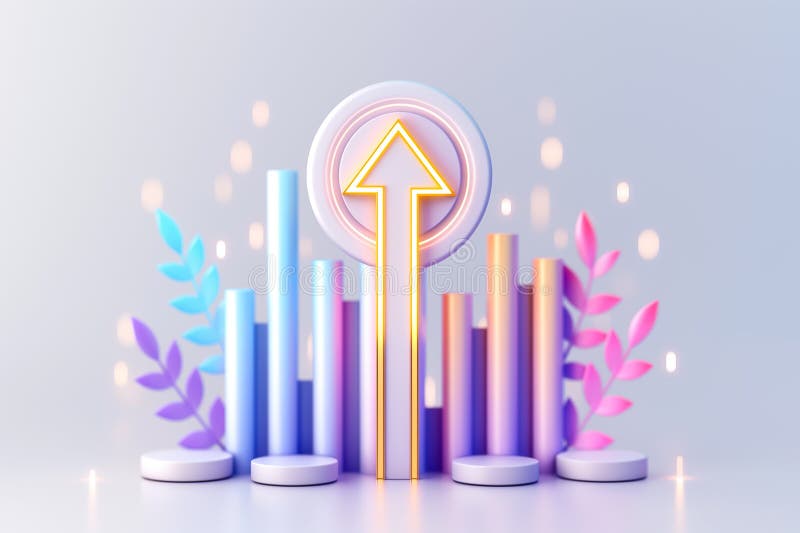 Dynamic Growth Concept it Showcases Graphs and an Upward Arrow in a ...