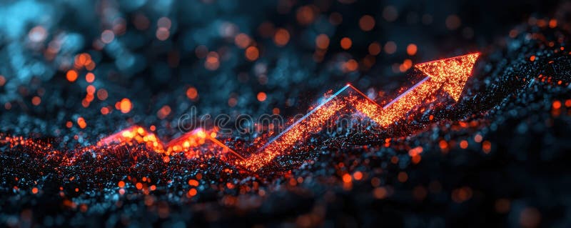 Dynamic Growth Glowing Arrow Chart Illustrating Success Business ...