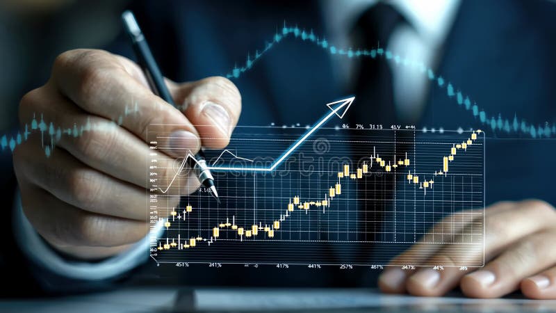 Dynamic Growth: Glowing Data, Rising Chart, Economic Success, Analytics ...