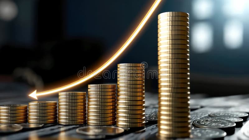 Dynamic Growth: Glowing Data, Rising Chart, Economic Success, Analytics ...