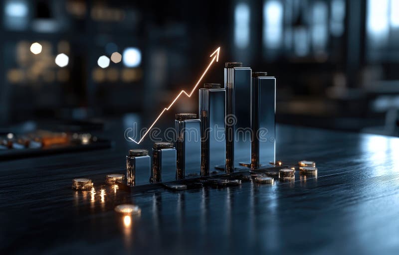 Dynamic Growth: Glowing Data, Rising Chart, Economic Success, Analytics ...