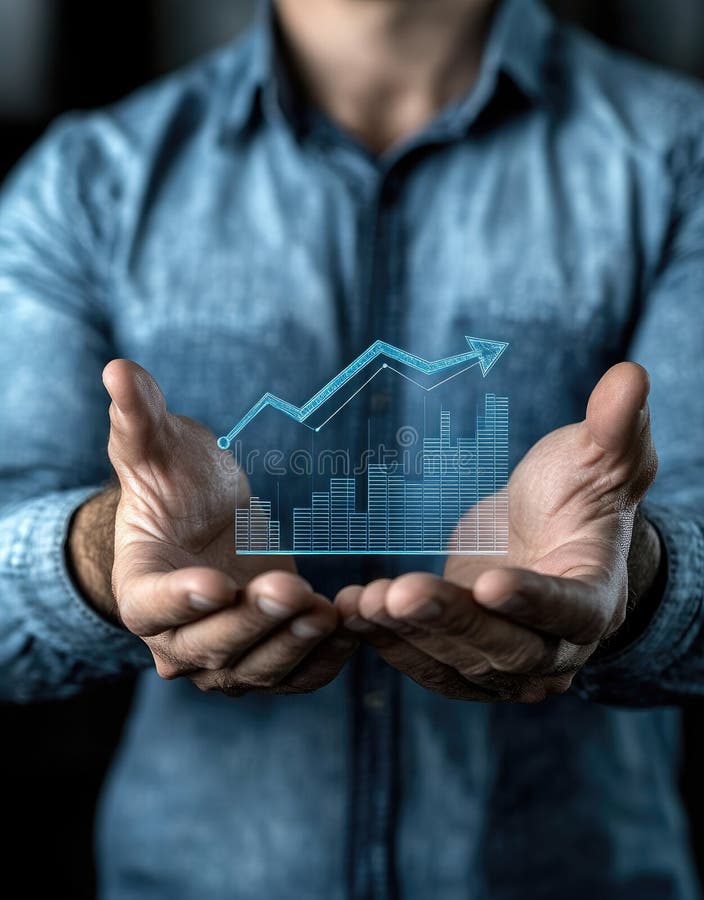 Dynamic Growth: Glowing Data, Rising Chart, Economic Success, Analytics ...