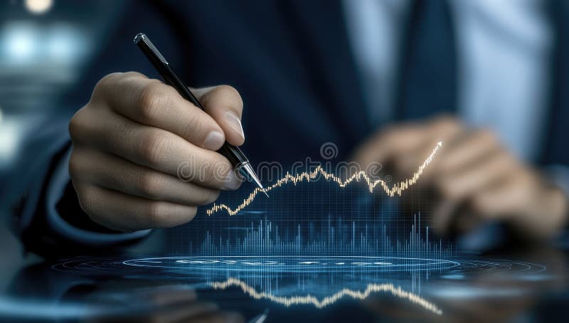 Dynamic Growth: Glowing Data, Rising Chart, Economic Success, Analytics ...