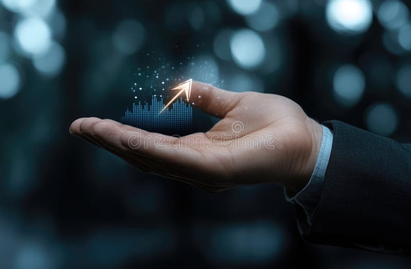 Dynamic Growth: Glowing Data, Rising Chart, Economic Success, Analytics ...