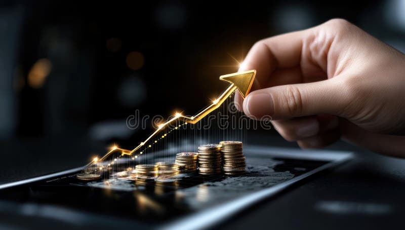 Dynamic Growth: Glowing Data, Rising Chart, Economic Success, Analytics ...