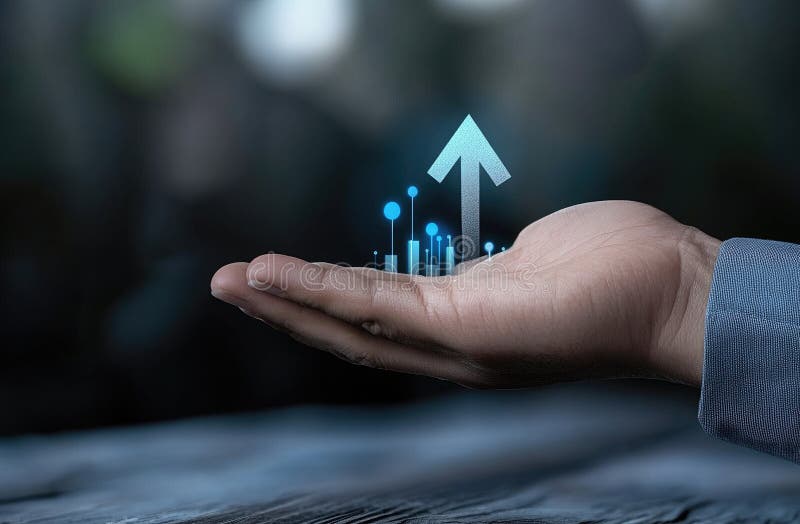 Dynamic Growth: Glowing Data, Rising Chart, Economic Success, Analytics ...