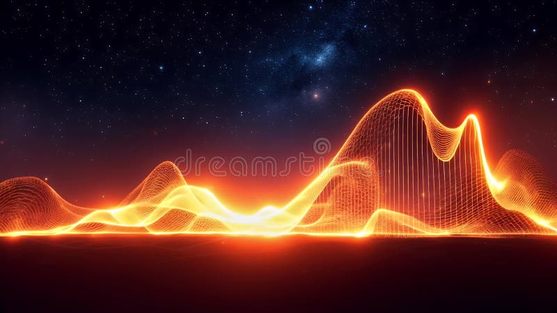 Dynamic Growth Graph Displayed with Flowing Lines and Bright Orange ...